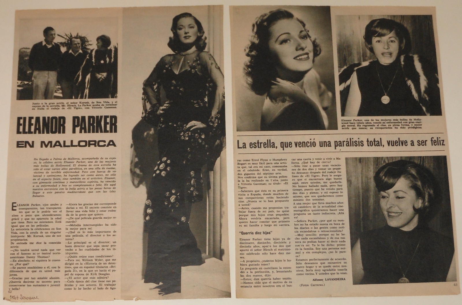 Eleanor Parker 2 Page 1967 Spanish Article Magazine Photos Vintage ...