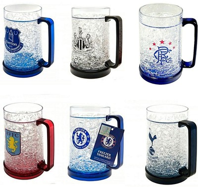 OFFICIAL FOOTBALL CLUB - FREEZER MUG Plastic Pint Beer Tankard Drinks ...