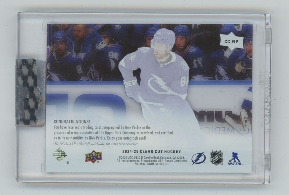 2024-25 Upper Deck Clear Cut Auto Nick Perbix Auto #CC-NP Tampa Bay ...