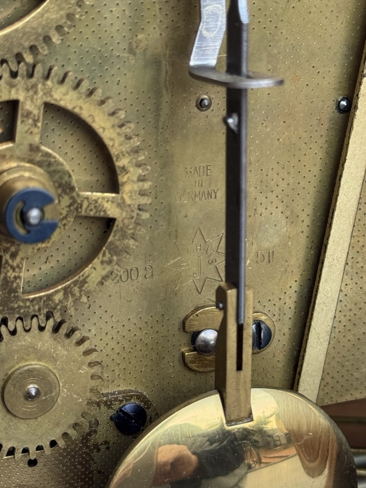 WORKING VINTAGE JUNGHANS WURTTEMBERG MANTLE CLOCK 1/4 HR WESTMINSTER ...