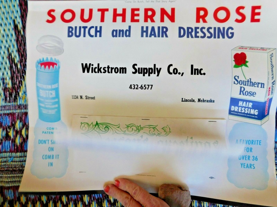 LARGE VINTAGE SOUTHERN ROSE BUTCH AND HAIR DRESSING 1965 CALENDAR ...
