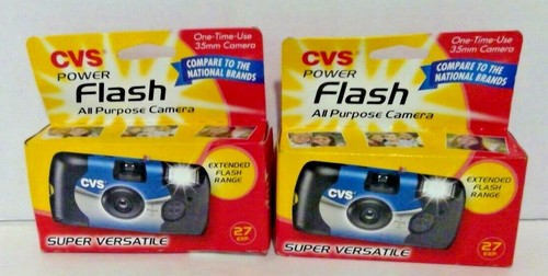 Lot of 2 CVS Power Flash All Purpose Camera 35mm Process Before Date ...