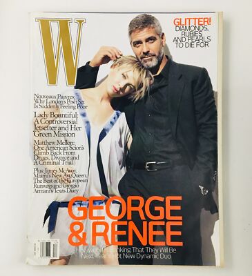 W Magazine December 2007 Actors George Clooney & Renée Zellweger, No ...