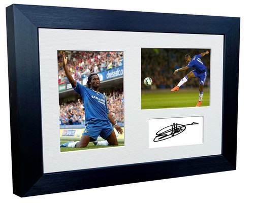 A4 12x8 Signed Didier Drogba Chelsea Autograph Photo Picture Frame ...