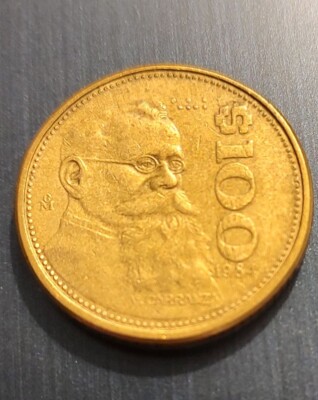 MEXICO $100 PESO "Carranza" vintage Mexican 100 Pesos coin (1984 type ...
