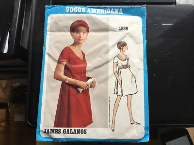 Vintage Vogue Americana Pattern 1888 Womens Dress Galanos Sz.8 uncut | eBay