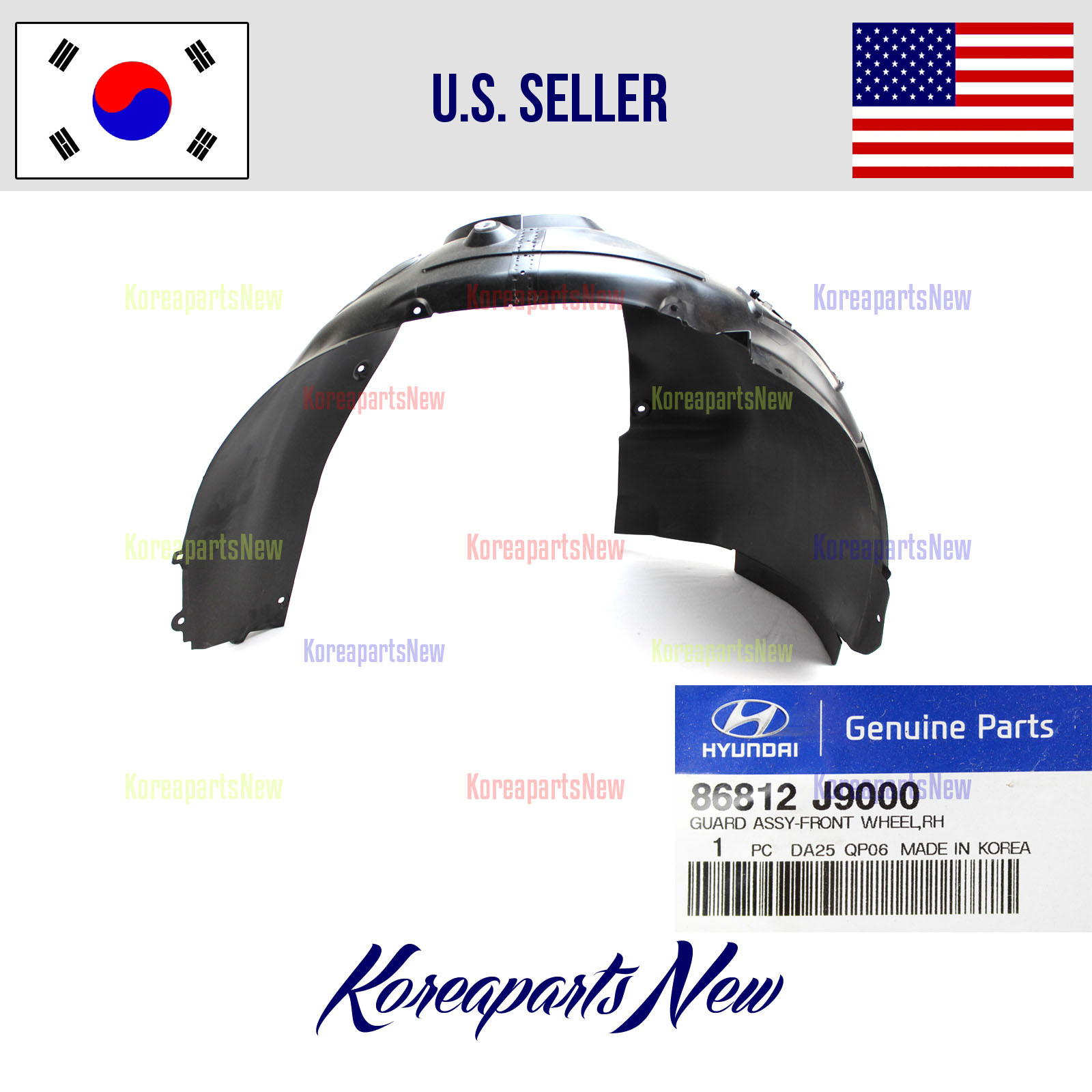 FRONT Fender Liner Right PASSENGER 86812J9000 ⭐OEM⭐ HYUNDAI KONA 2018 ...
