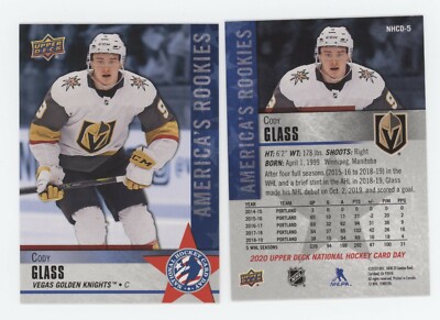 Cody Glass 2020 Upper Deck National Hockey Card Day USA Rookie Card # ...