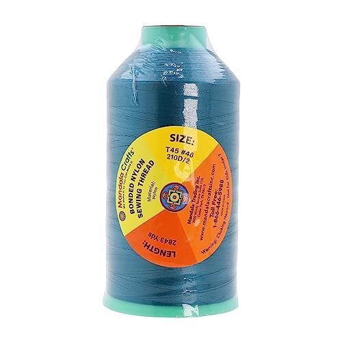 Tex 45 Bonded Nylon Thread for Sewing - 2843 YDs T45 Heavy Duty Teal ...