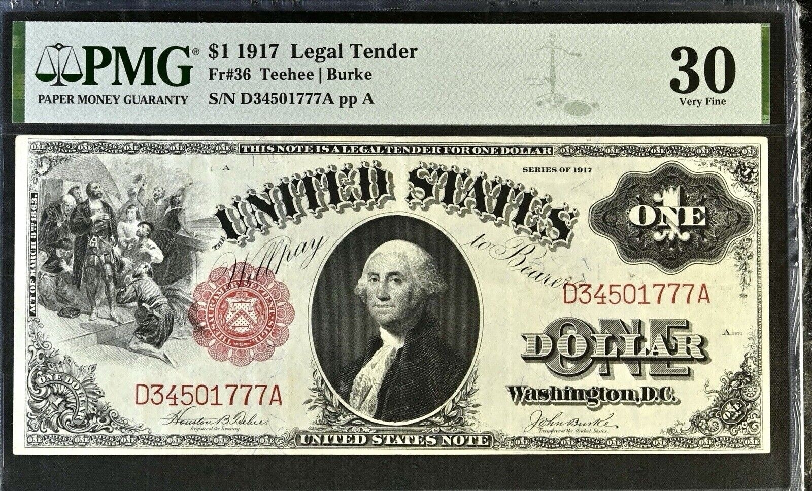 1917 $1 Legal Tender Large Note Fr. 36 PMG VF30 - Nice Eye Appeal | eBay
