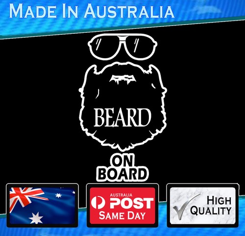 Car Sticker - Beard on Board white Bumper Sticker Funny Decal | eBay ...