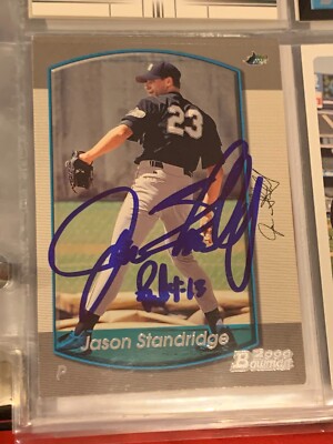 JASON STANDRIDGE AUTOGRAPHED SIGNED 2000 BOWMAN CARD DEVIL RAYS COA | eBay