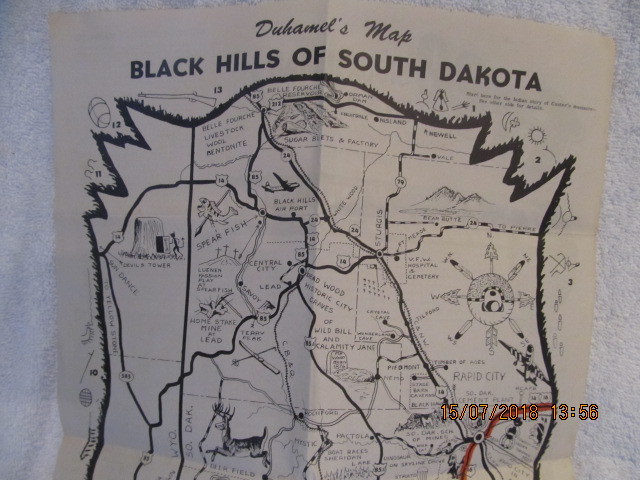 1950 Souvenir Ad Duhamel's Trading Post Sioux Indian Dance With Black ...