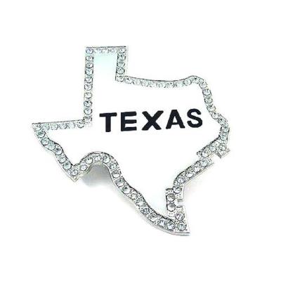 Western Cowboy TEXAS State Map Rhinestones Silver Chrome Metal Belt ...