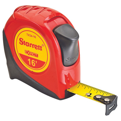 16' English Measuring Tape, Starrett Exact, 3/4" Wide - Graduated In 1/ ...