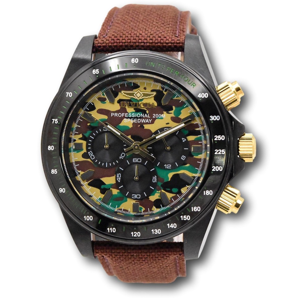 Invicta Speedway Men's 50mm Tactical Camo Brown Cordura Chronograph ...