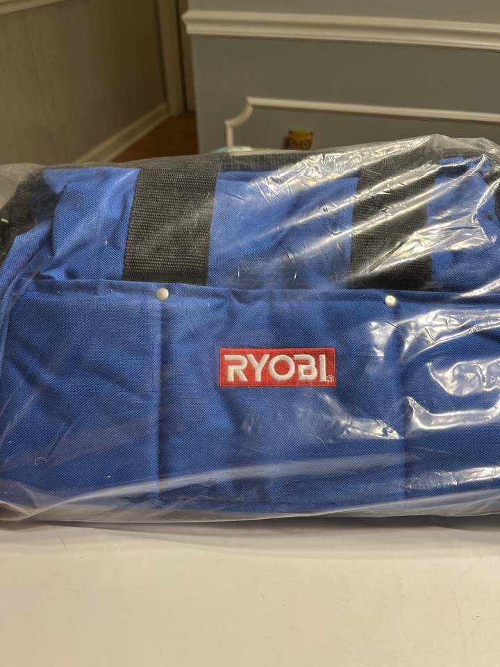 Ryobi Tool Bag Original Blue Opens Wide Handle Zip Top Large Canvas | eBay