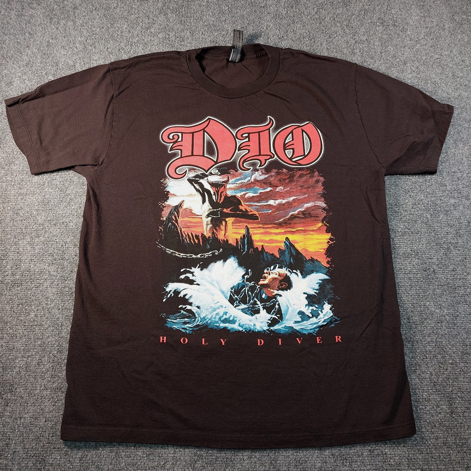 DIO Holy Diver Shirt Mens Large Black Metal Chain Demon Player Band ...