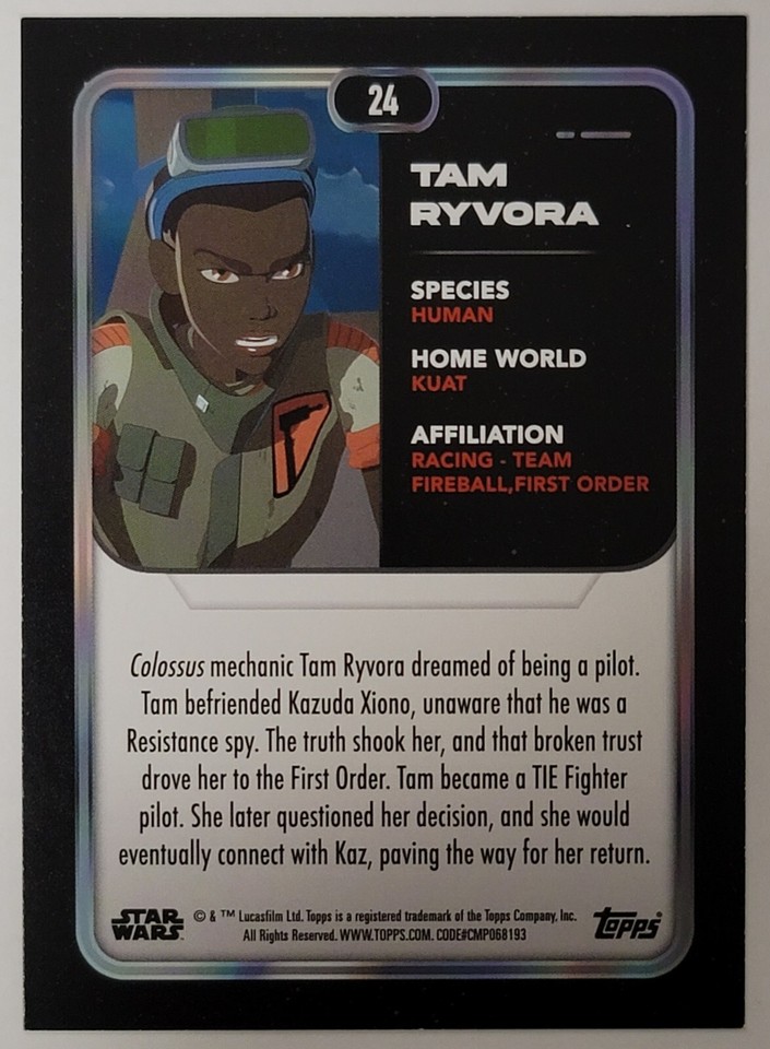 2023 Topps Star Wars Base #24 TAM RYVORA - Resistance | eBay