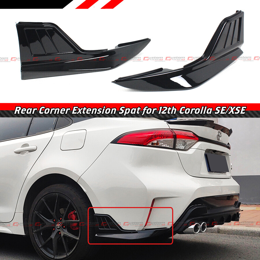 FOR 20-26 TOYOTA COROLLA LE XLE SE XSE GLOSS BLACK REAR BUMPER CORNER ...