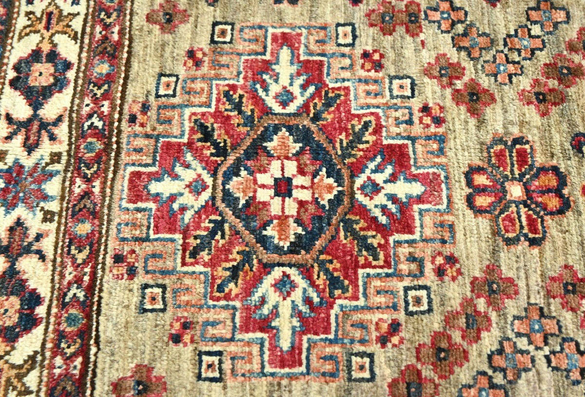 Tribal Geometric Kazak Oriental Rug Small Farmhouse Bedroom Carpet 3X4 ...