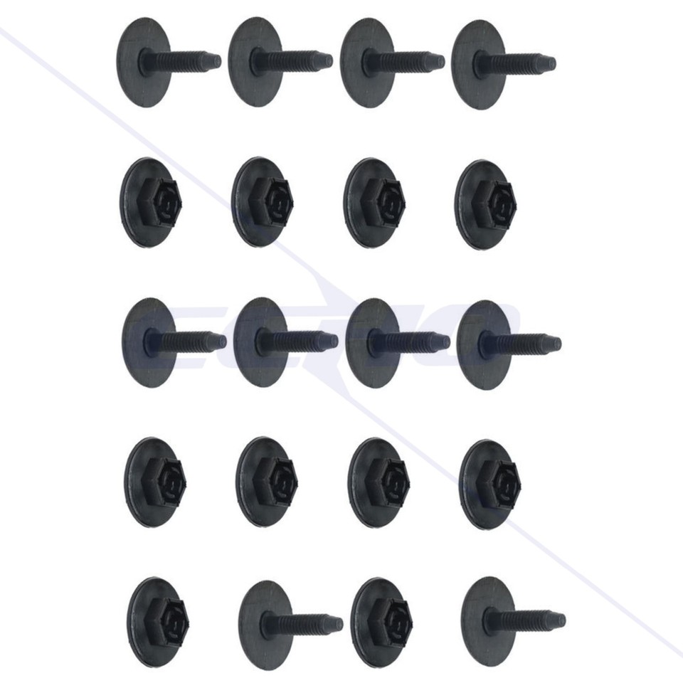 Bumper / Grille Push Type Retainers and Nuts 20 pcs - For GM 11610747/ ...