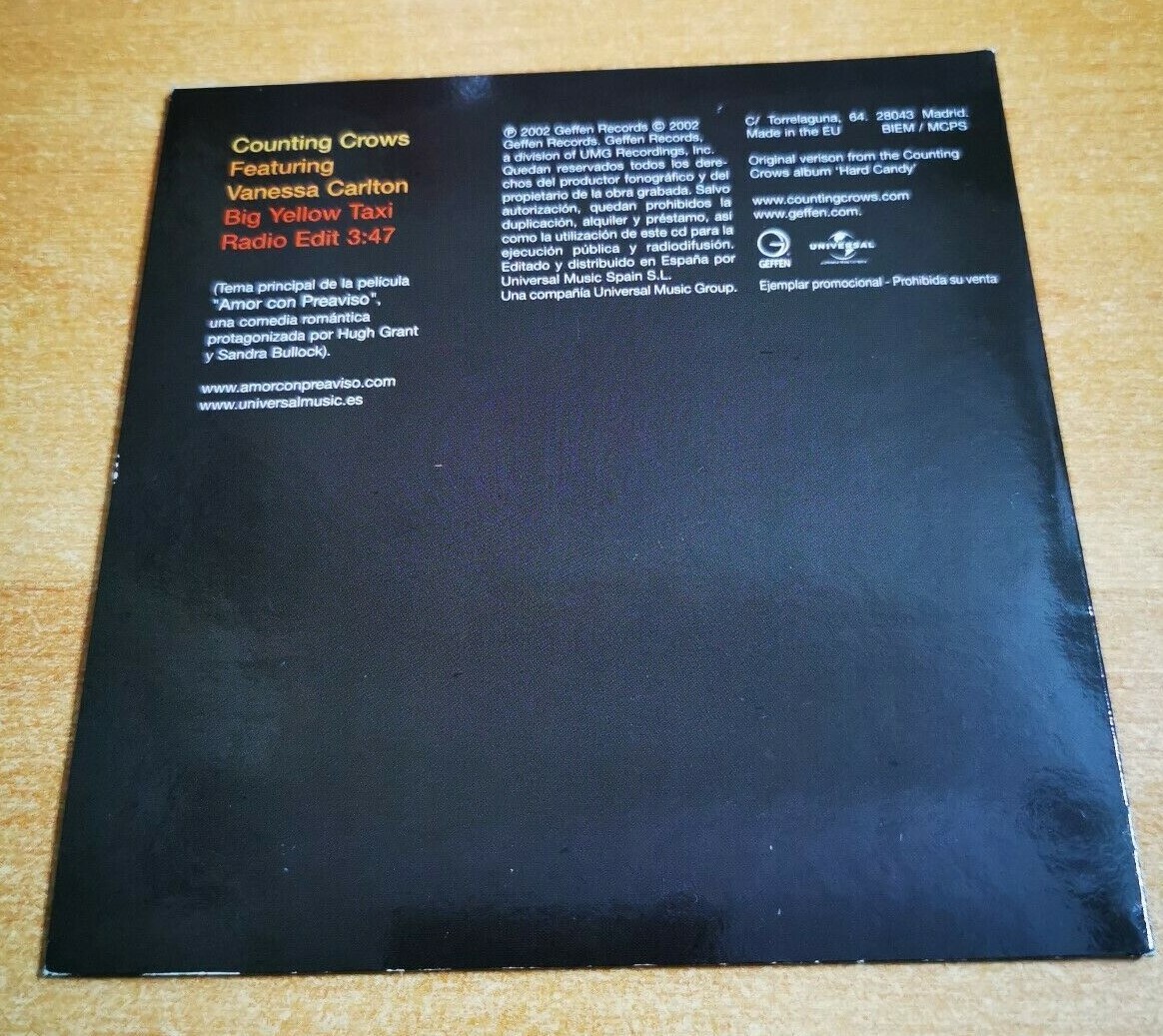 COUNTING CROWS & VANESSA CARLTON Big yellow taxi VERY RARE SPAIN PROMO ...