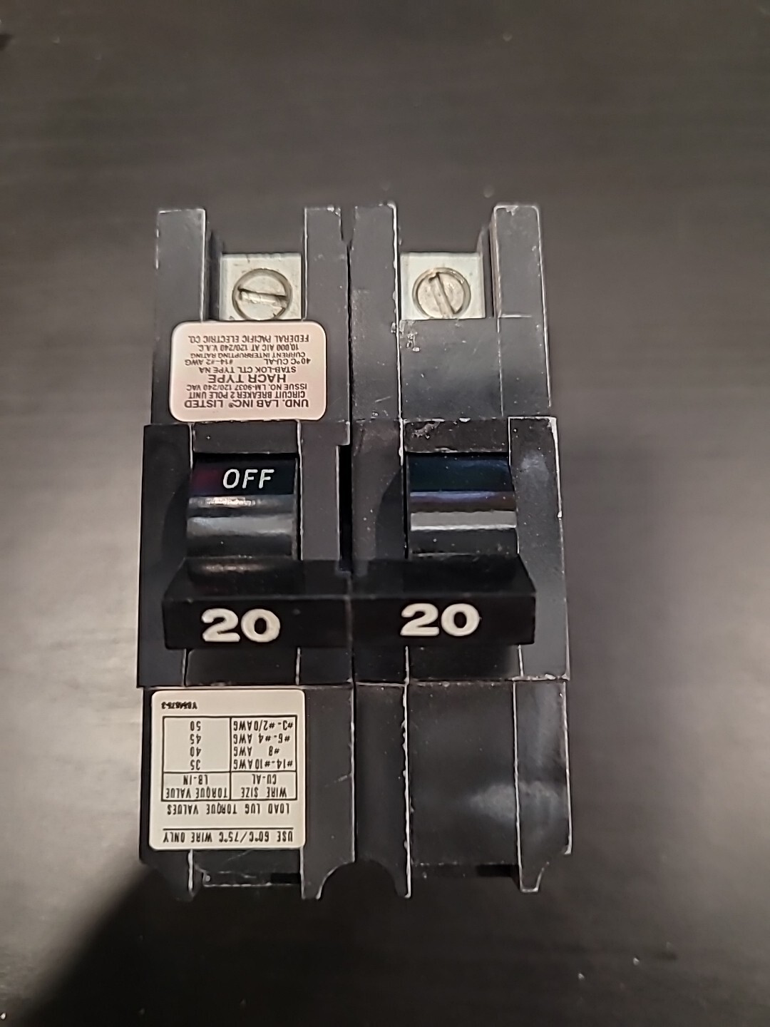 FPE NB220 2 POLE 20AMP CIRCUIT BREAKER NB-220 NB 220 | eBay