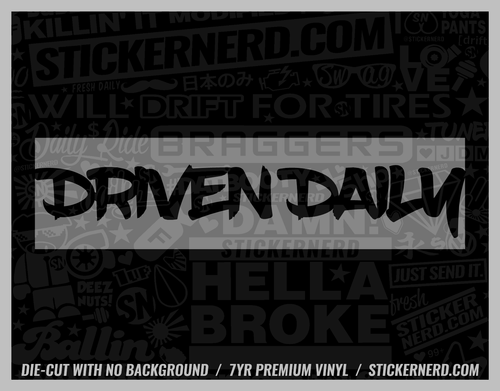 Driven Daily Sticker - Car Decals Funny Window Decal JDM Japanese Tuner ...