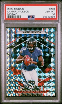 2023 Panini Mosaic Football Lamar Jackson Mosaic Card #260 PSA GEM MT ...