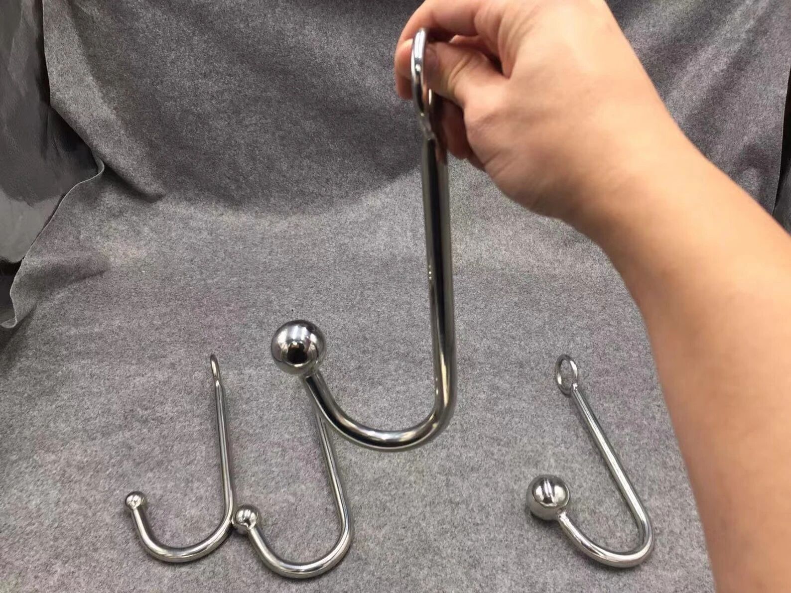Stainless Steel Anal Butt Plug Hook Bondage Sex Toys Fetish Slave Hemp ...