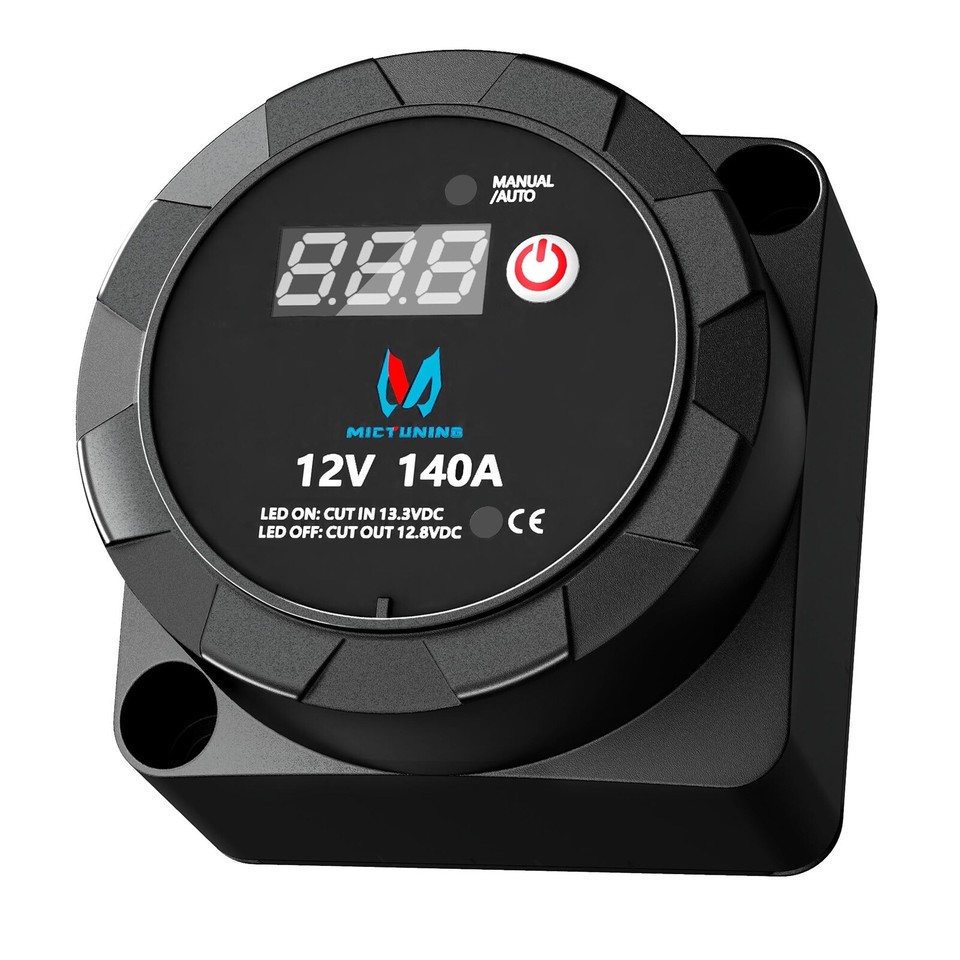 140Amp Smart Dual Battery Isolator VSR Voltage Relay w/Voltmeter for ...