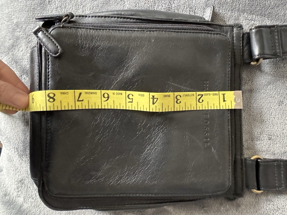 Fossil Vtg 1954 Crossbody Black Soft Leather Bag Organizer Travel Purse ...