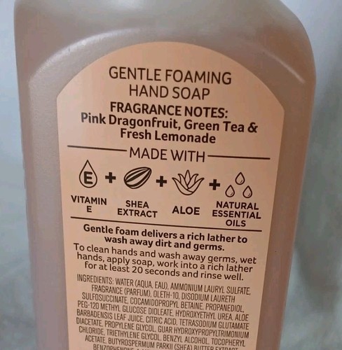 Iced Dragonfruit Tea Bath & Body Works Gentle Foaming Hand Soap 8.75 ...