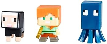 Minecraft Mini Figure 3-Pack - Black Sheep, Alex, Squid | eBay