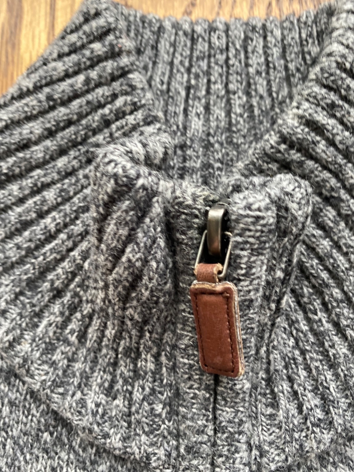 Bonobos Sweater Size L Gray Wool Tight Knit Standard Fit Quarter Zip | eBay