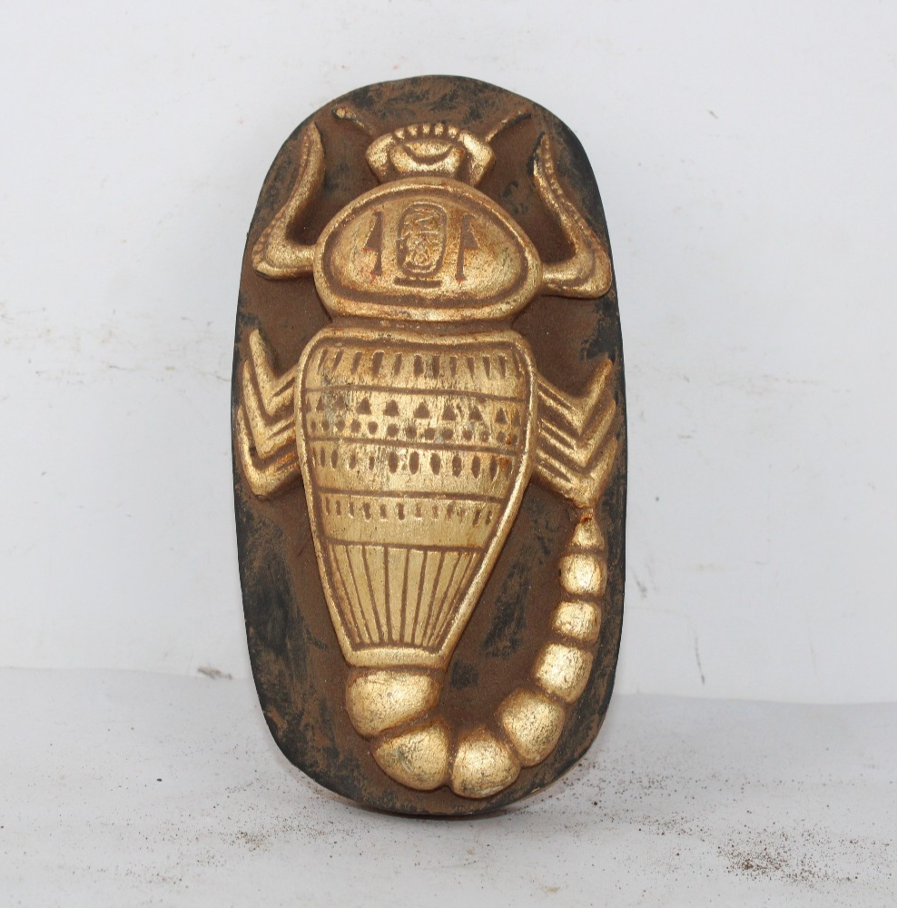 UNIQUE PHAROH ANCIENT EGYPTIAN Scorpion Scarab Colored Handmade Statue ...