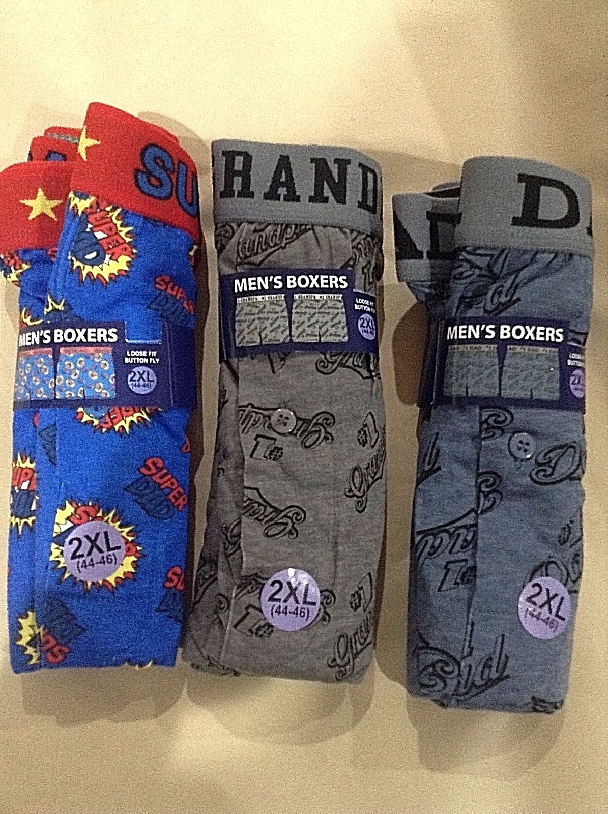 Super Dad, #1 Dad, or #1 Grandpa Boxers Men's M, L, XL, OR 2XL Holiday ...