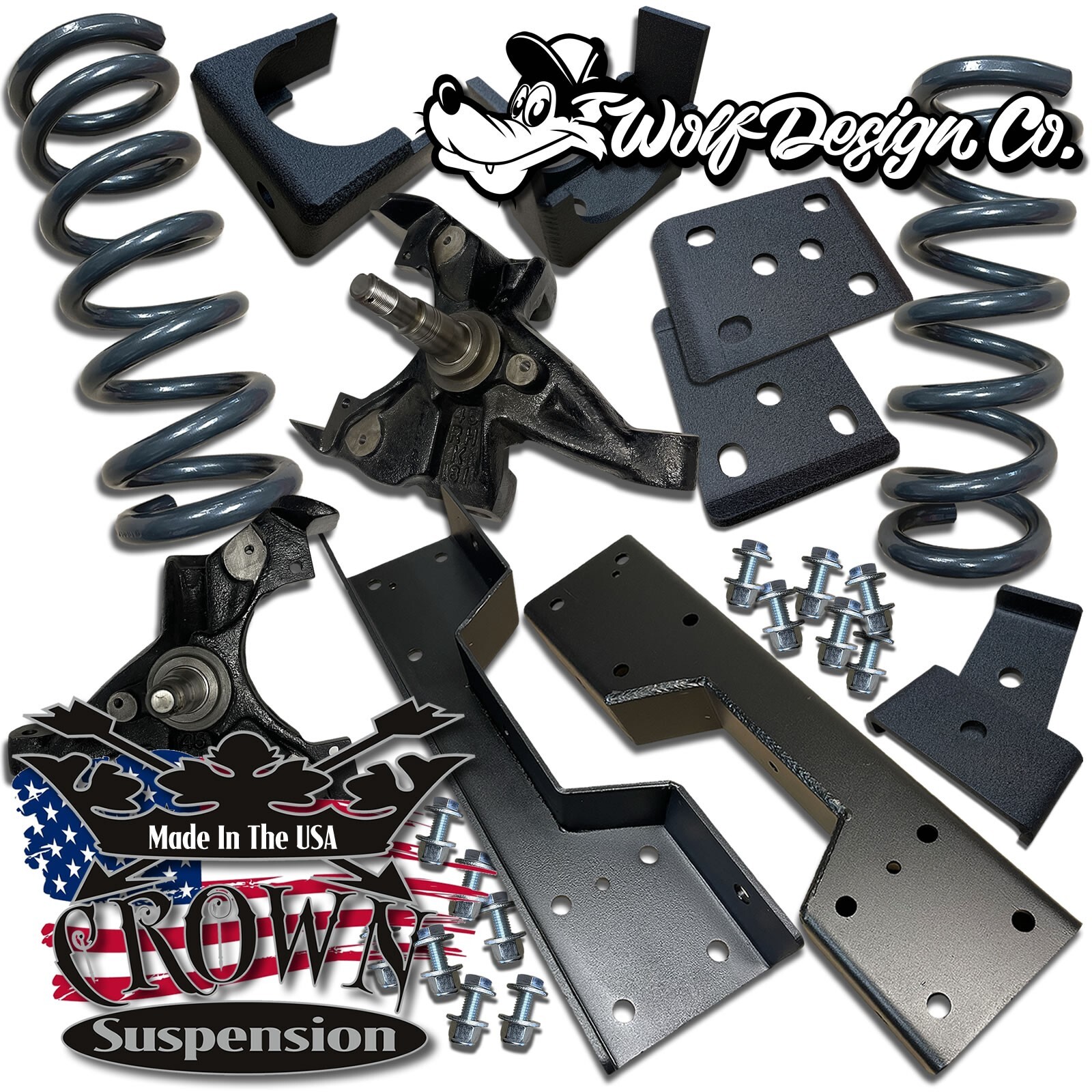 1988-1998 C1500 OBS 4/6 Lowering Kit Drop Spindles Coils Springs Flip ...