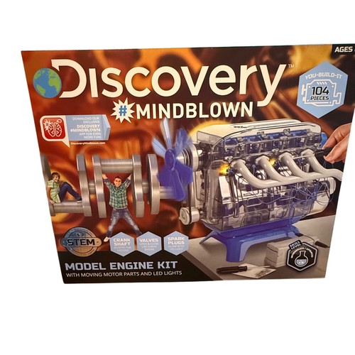 Discovery Mindblown Model Engine Kit STEM Toy Moving Parts & LED Lights ...