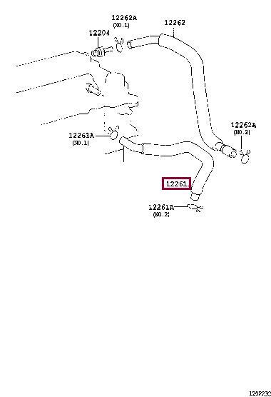 Toyota Genuine Corolla, Matrix 2003-2005& 2008, Hose, Ventilation 12261 ...