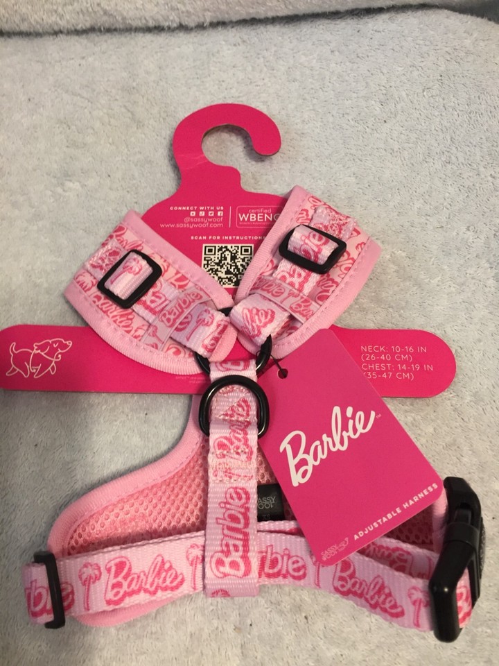 Barbie Medium Adjustable Limited Edition Dog Harness Neck 17"-20" Chest ...