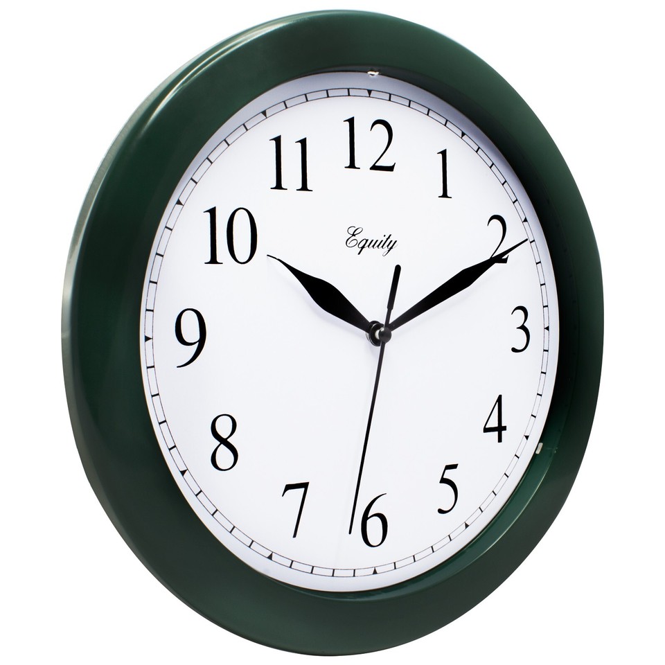 25205 Equity by La Crosse 10" Plastic Analog Wall Clock - Hunter Green ...