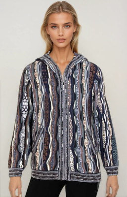 Force Earth Geccu 3D Multi Colour Merino Wool Zip Hood Sweater Jacket ...