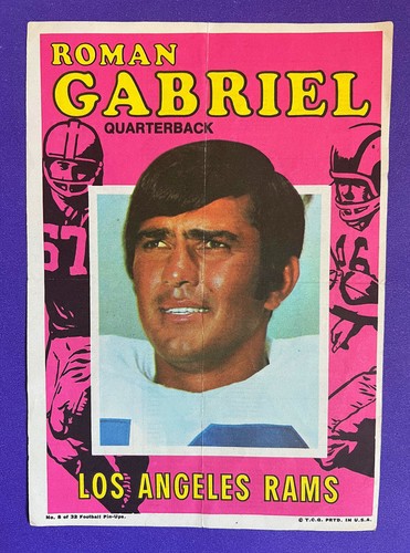 1971 Topps Football Posters #8 of 32 Roman Gabriel Los Angeles Rams | eBay