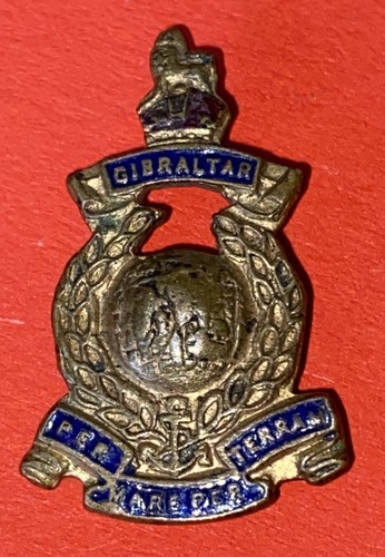 Gibraltar Per Mare Per Terram vintage Enamel cap badge | eBay UK