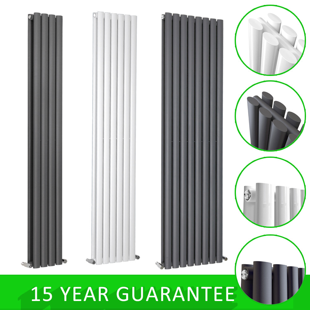 Vertical Tall Upright Oval Column Designer Radiator Bathroom Double ...
