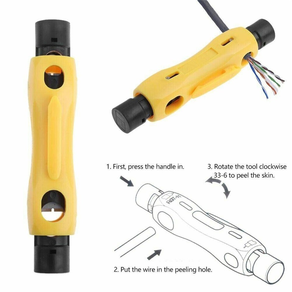 Coaxial Cable Sripper Wire Cutter Stripping Pliers Kit For RG59 RG11 ...