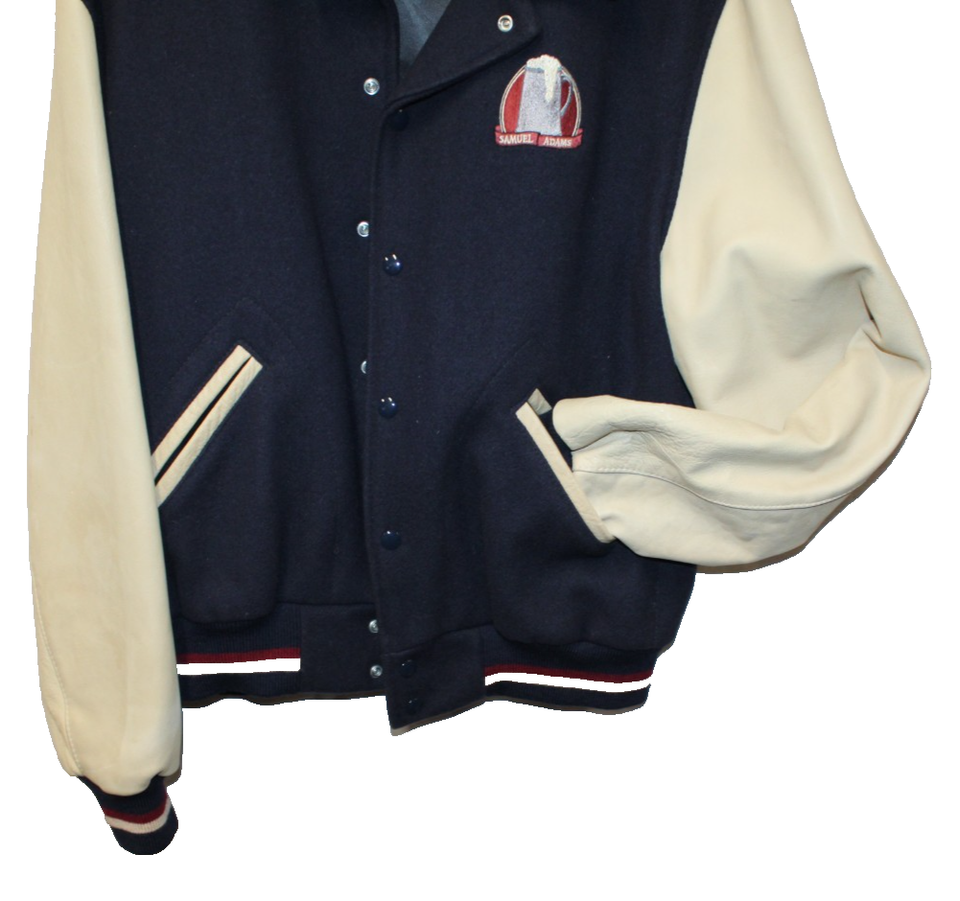 Vintage Samuel Adams Dehen Varsity Jacket Wool Leather USA Mens L | eBay