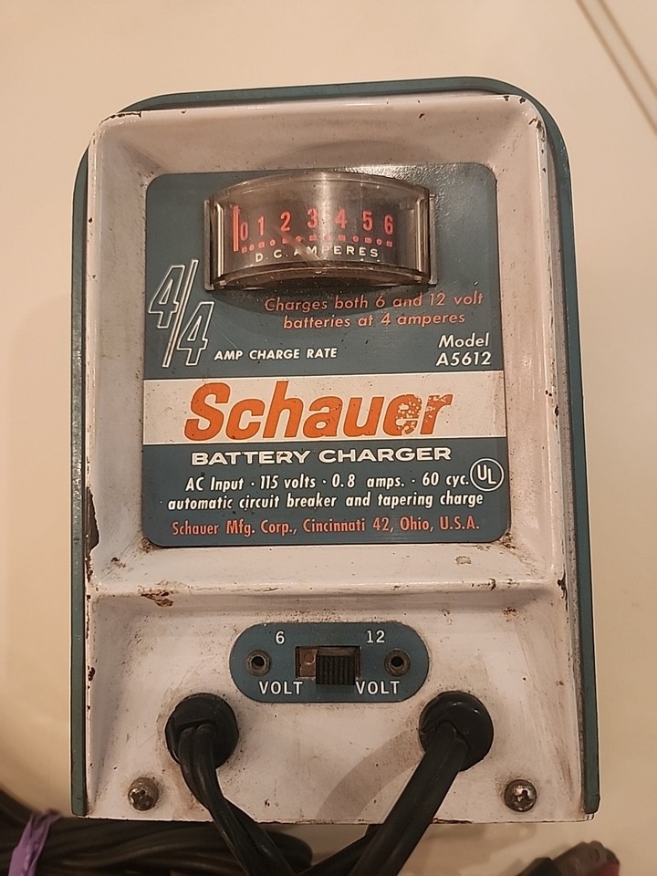 Schauer Vintage Battery Charger Model A5612 Blue 6v 12v Tested | eBay